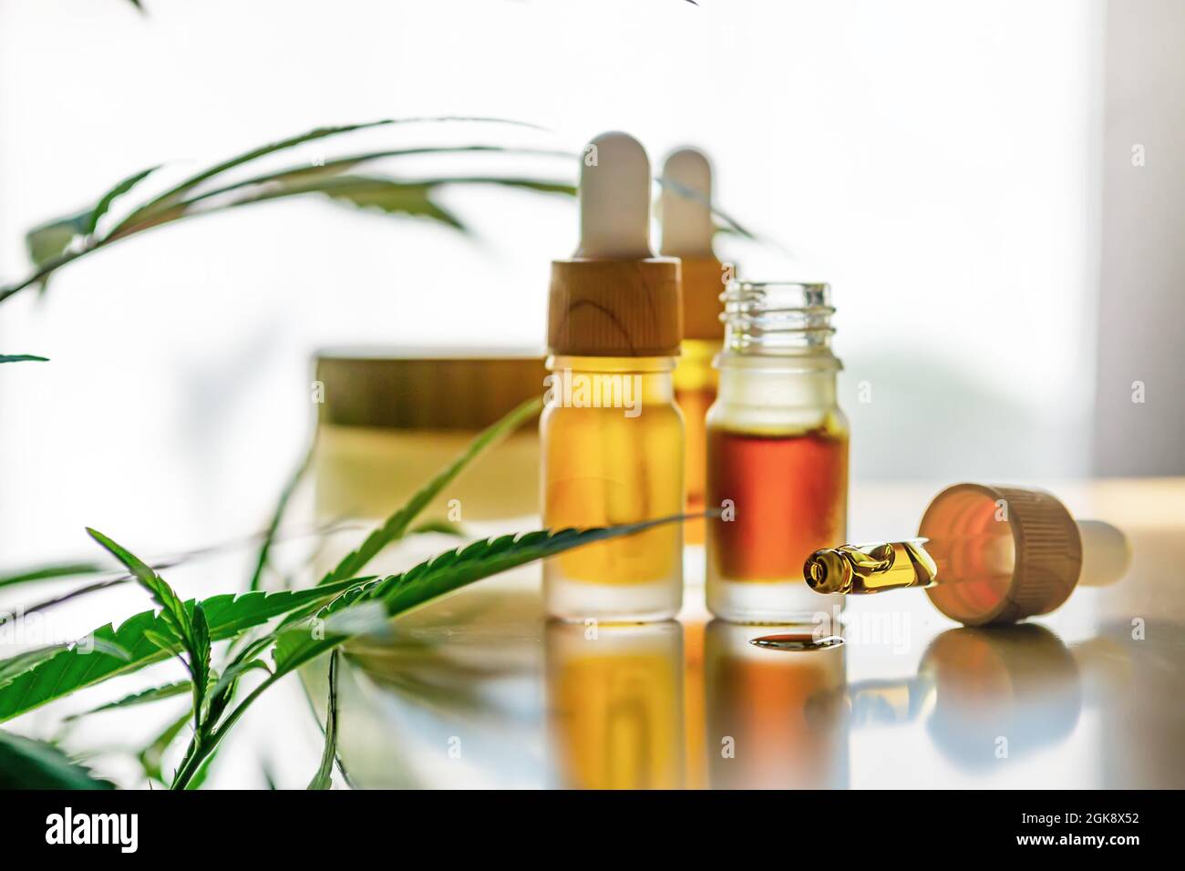 Back lit CBD cannabis oils and hand Skin cream, alternative medicine ...