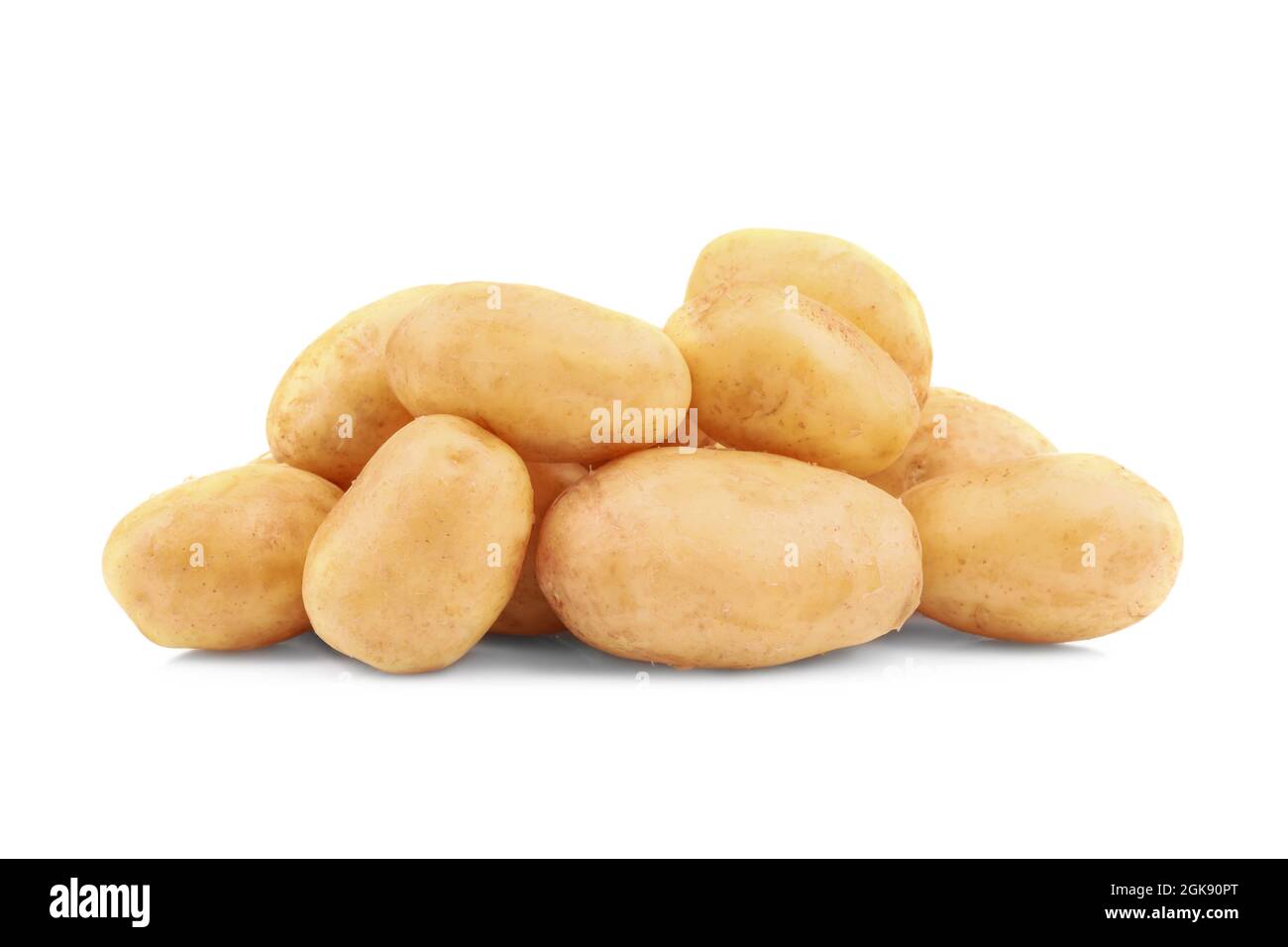Raw unpeeled potatoes on white background Stock Photo - Alamy