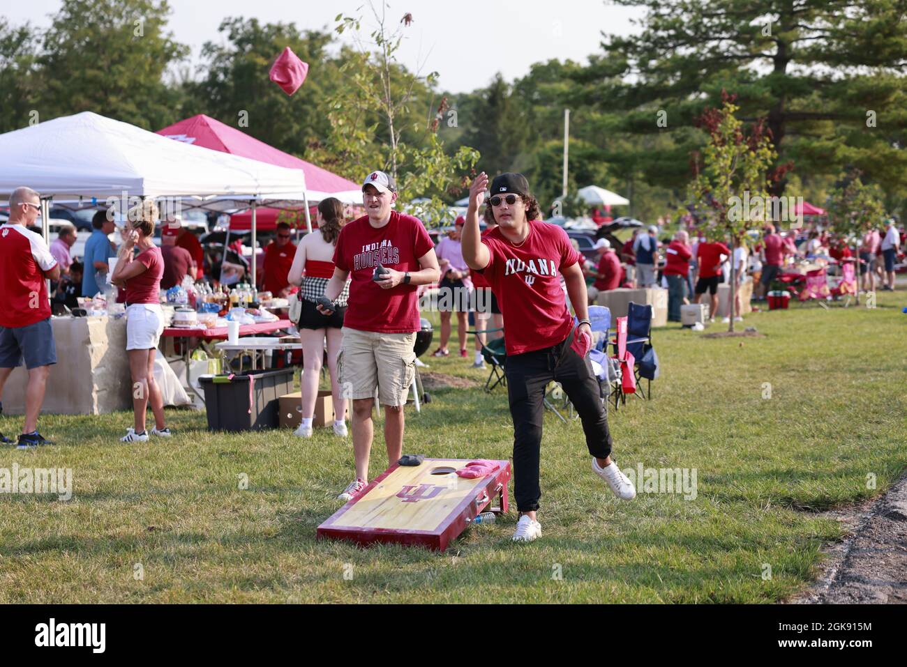 Indiana University football fans tailgate before Indiana University's ...