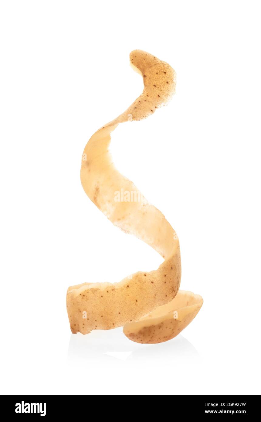 Potato skin isolated on white Stock Photo - Alamy