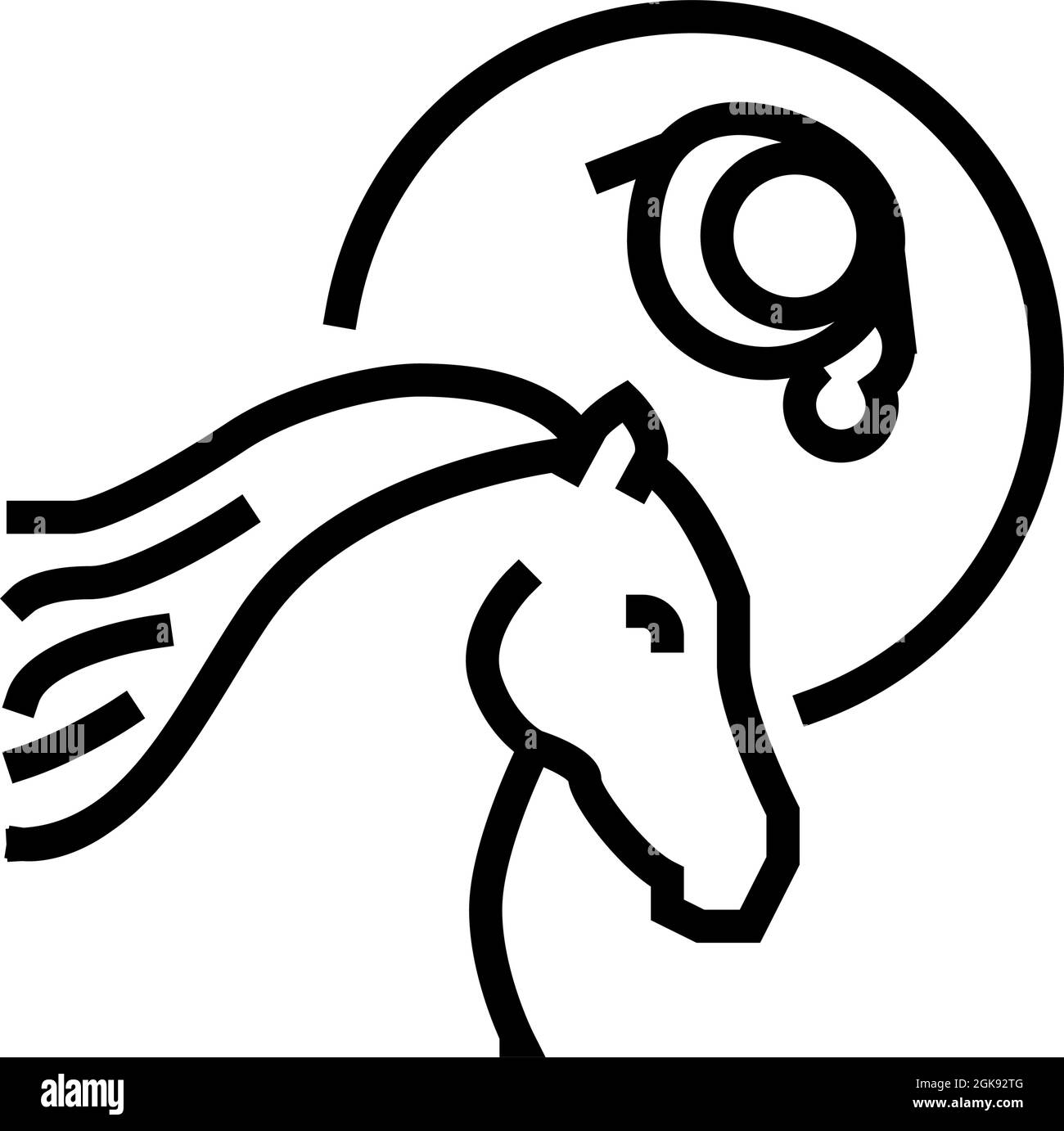 leptospirosis horse line icon vector illustration Stock Vector Image ...