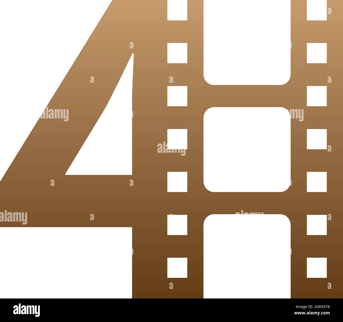 Number 4 with film strip icon logo design template illustration Stock ...