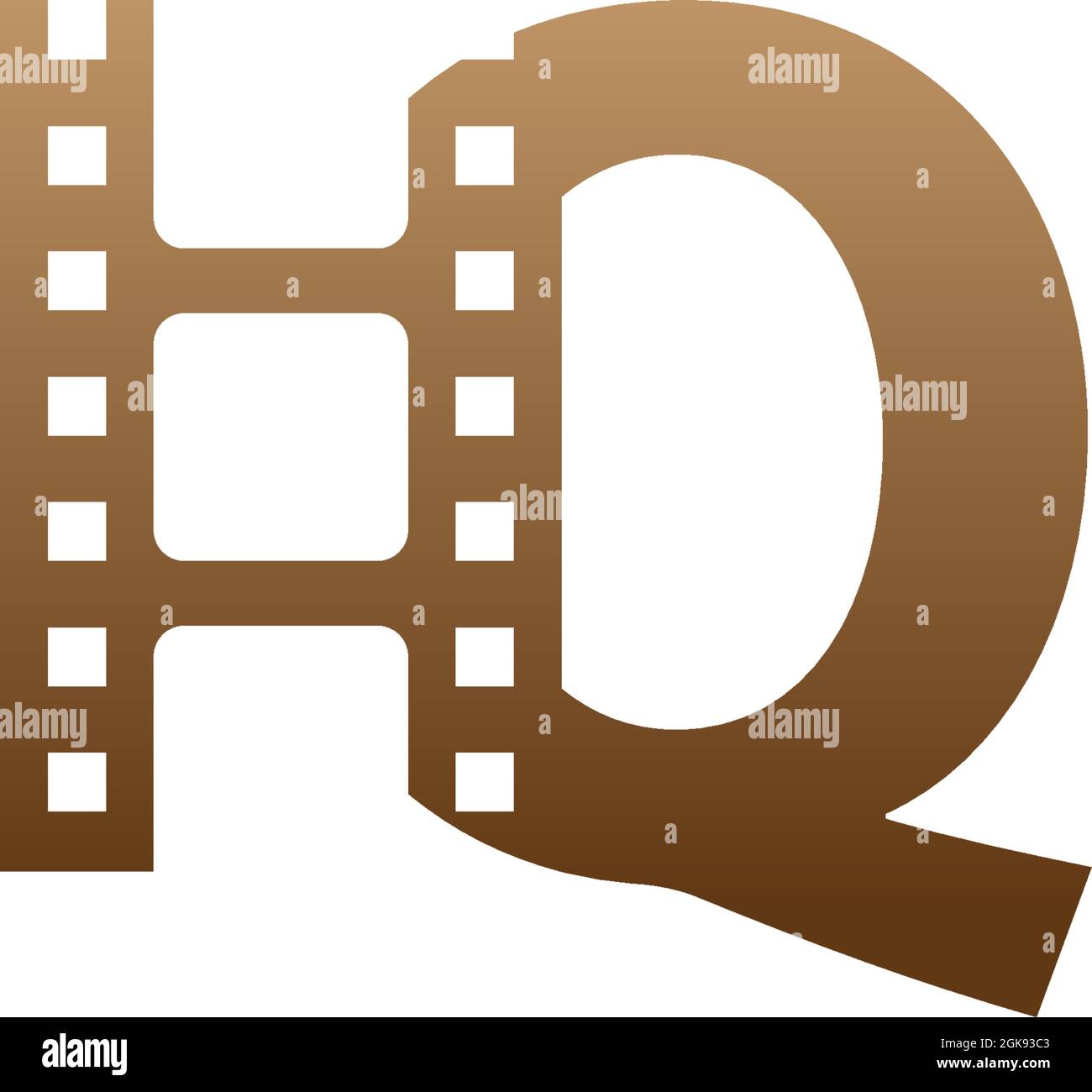 Letter Q with film strip icon logo design template illustration Stock ...