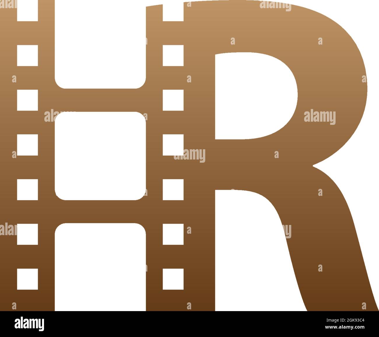 Letter R with film strip icon logo design template illustration Stock ...