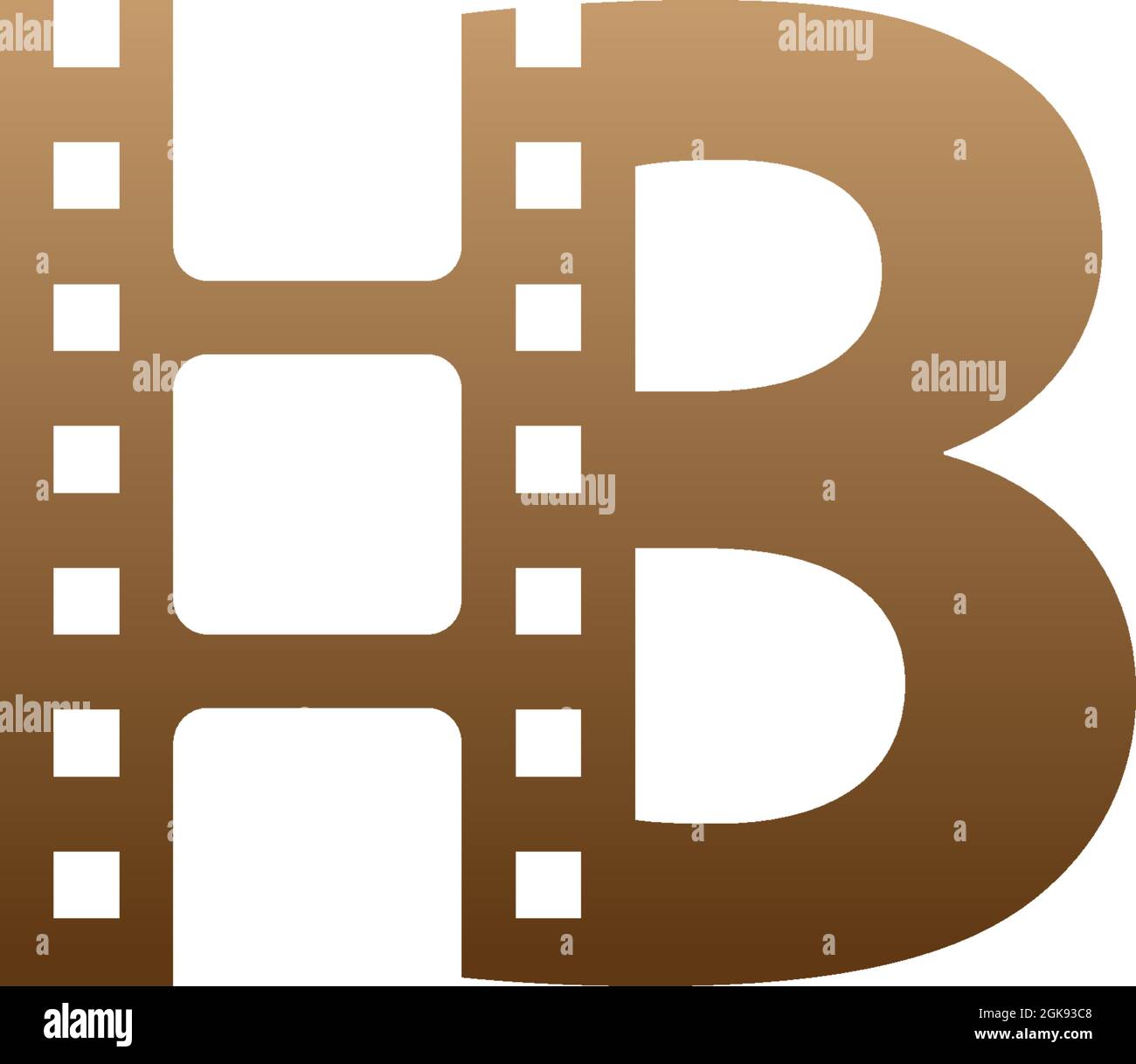 Letter B with film strip icon logo design template illustration Stock ...