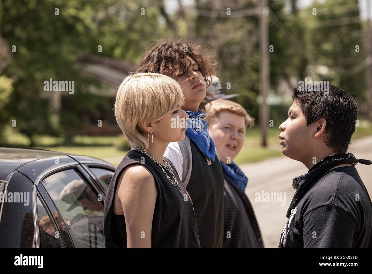 RESERVATION DOGS, from left: Elva Guerra, Jude Barnett, Jack Maricle ...