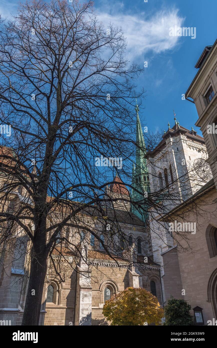The St. Pierre Cathedral Of Geneve. Switzerland Stock Photo - Alamy
