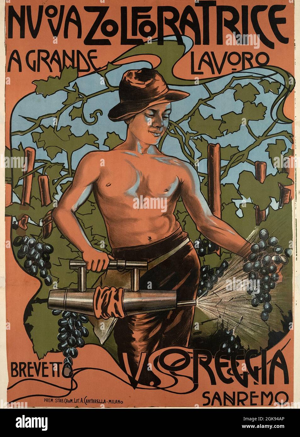 Click On Vintage Italian grapevine sprayer poster Stock Photo - Alamy