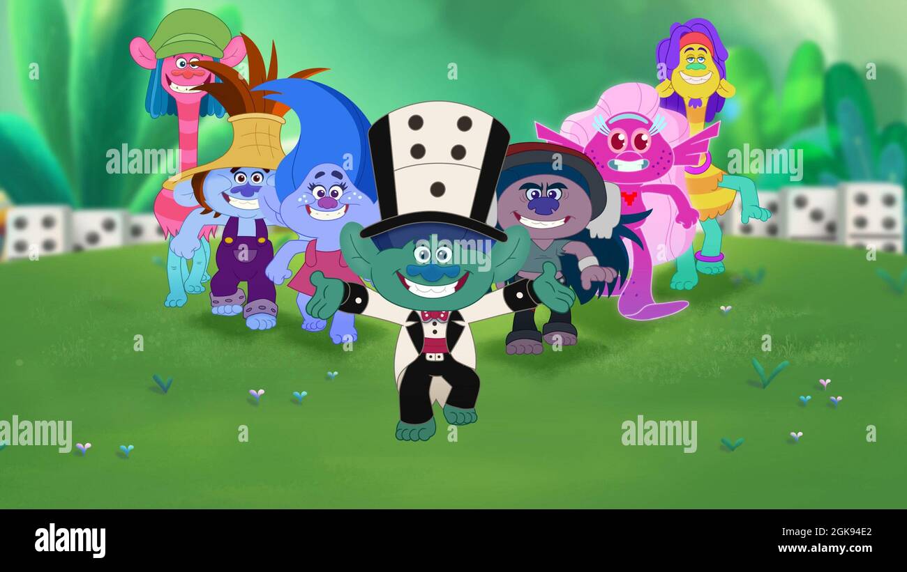 TROLLSTOPIA, (aka TROLLS TOPIA), center: Branch (voice: Skylar Astin), Domin-Uh-Ohs', (Season 4 ...