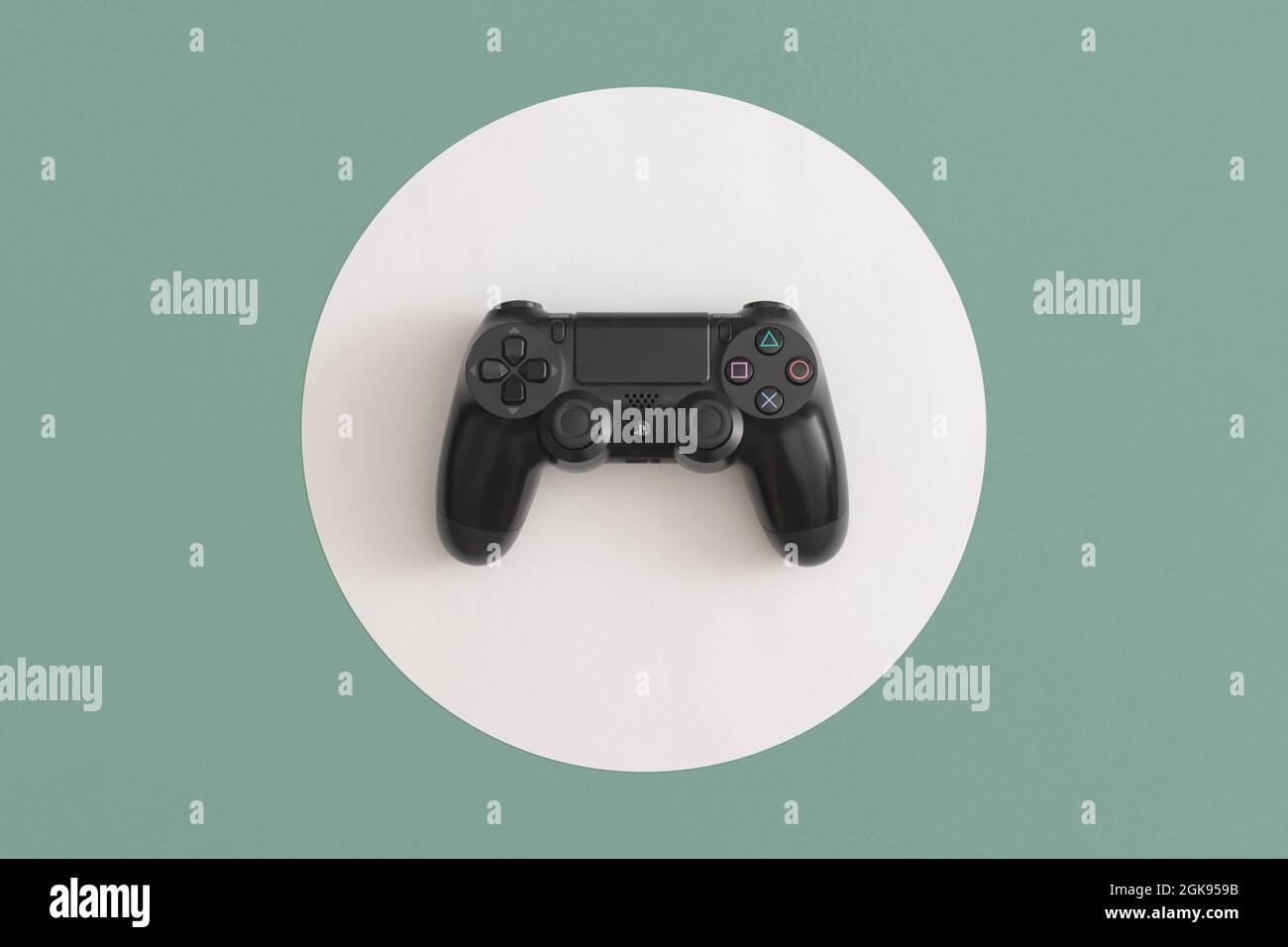 MOSCOW, RUSSIA - 09 SEP 2021: Sony Playstation 4 wireless controller ...