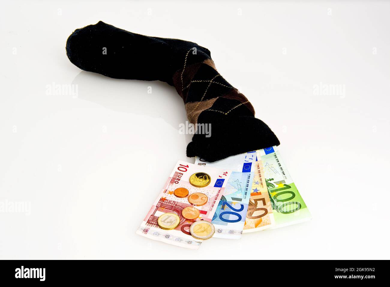 money sock with Euros, Europe Stock Photo - Alamy