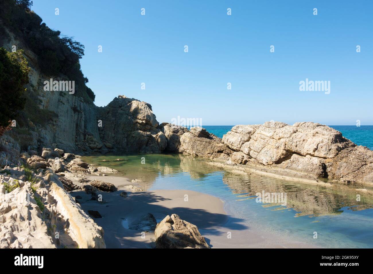 Amazing scenery by the sea in Paramonas, west Corfu Stock Photo - Alamy