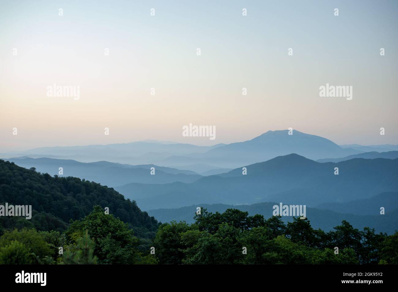 the view from Beech forest from top of the mountain at sunset, gilan ...
