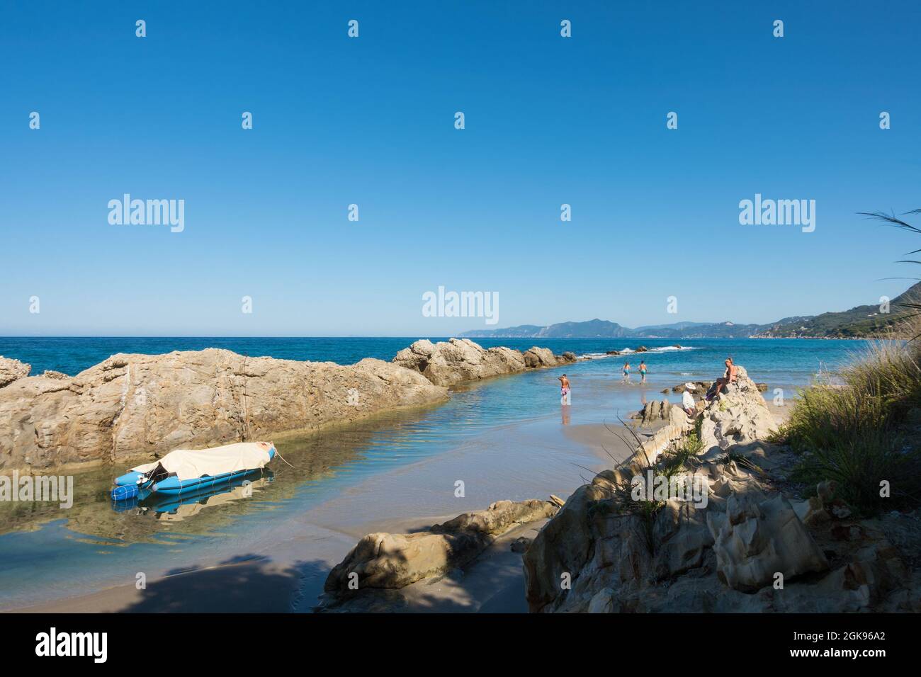 Amazing scenery by the sea in Paramonas, west Corfu Stock Photo - Alamy