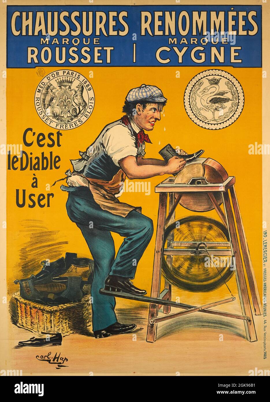 Click On Vintage French shoe sole poster - "Cygne Stock Photo - Alamy