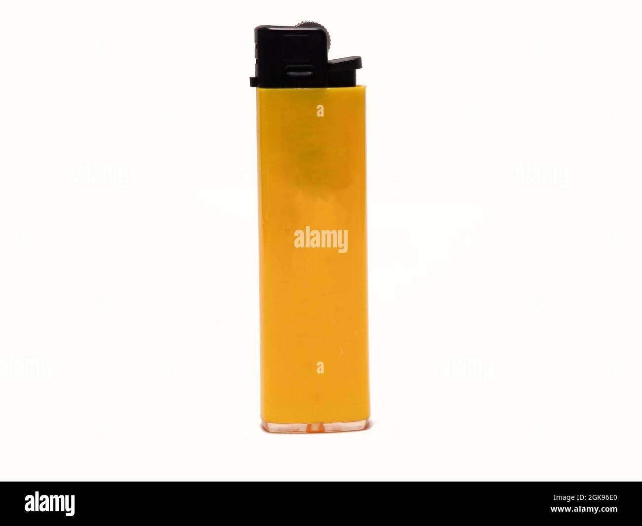 Picture of yellow lighter. Shoot on white isolated background Stock ...