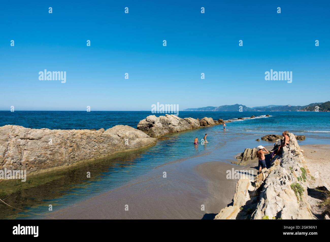 Amazing scenery by the sea in Paramonas, west Corfu Stock Photo - Alamy