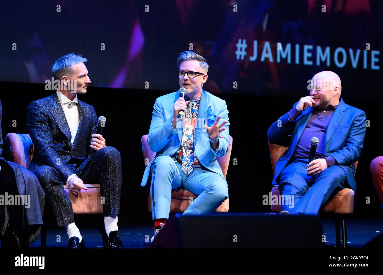 Tom Gillespie Sells, Tom Macrae and Mark Herbert on stage during the Q ...