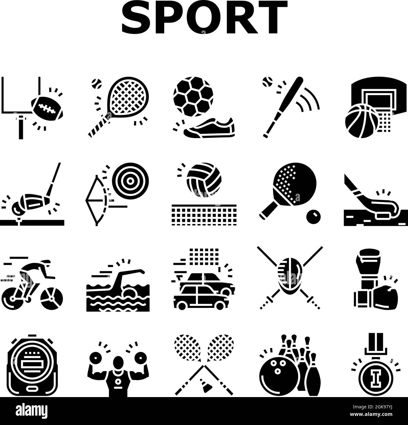 Sport Active Competitive Game Icons Set Vector Stock Vector Image & Art ...