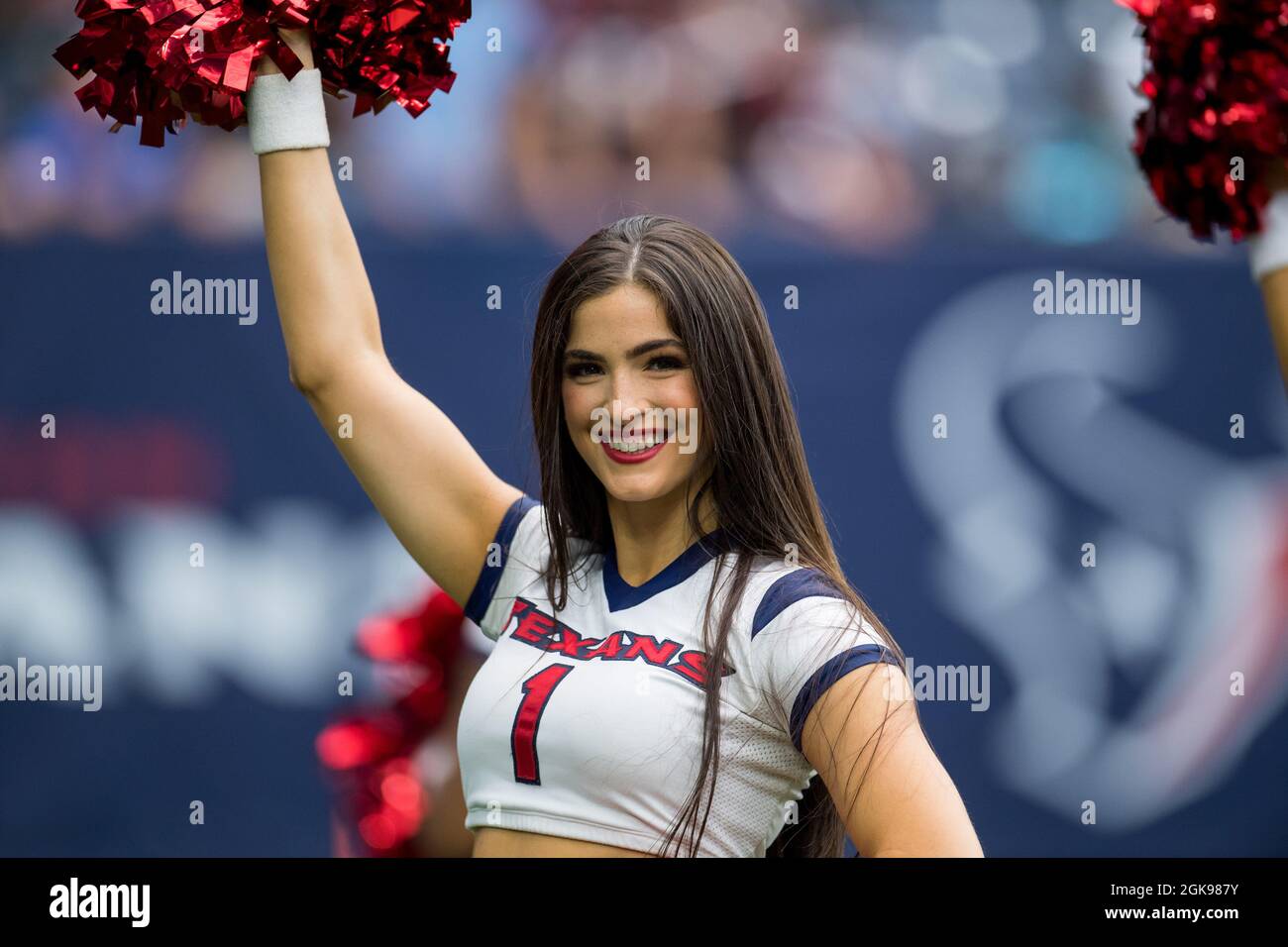 Houston, TX, USA. 12th Sep, 2021. A Houston Texans cheerleader performs ...