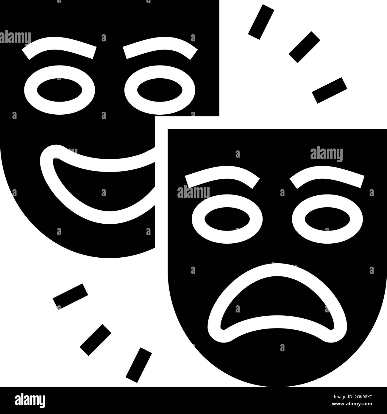 theater tragedy and comedy glyph icon vector illustration Stock Vector ...