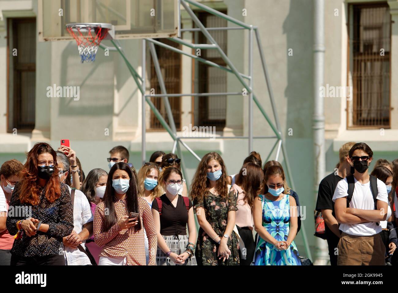 Bucharest, Romania. 13th Sep, 2021. Students attend the official ...