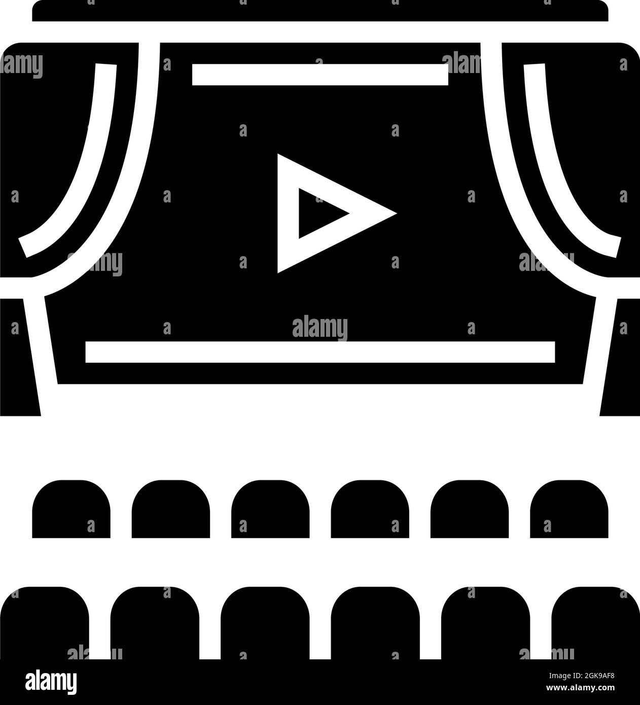 cinema display and seats glyph icon vector illustration Stock Vector ...