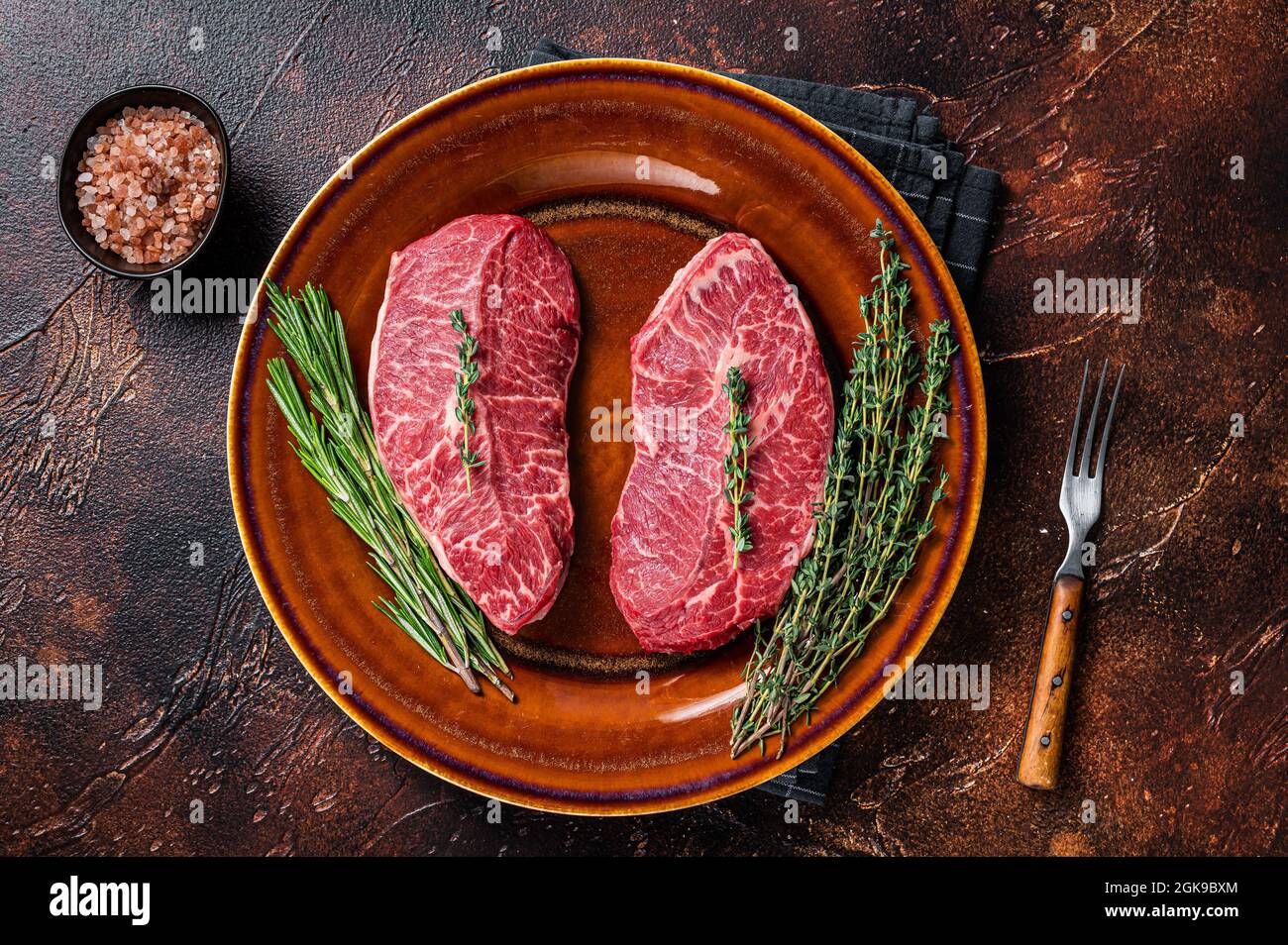 Raw Shoulder Top Blade cut, or Australia wagyu oyster blade beef steak ...