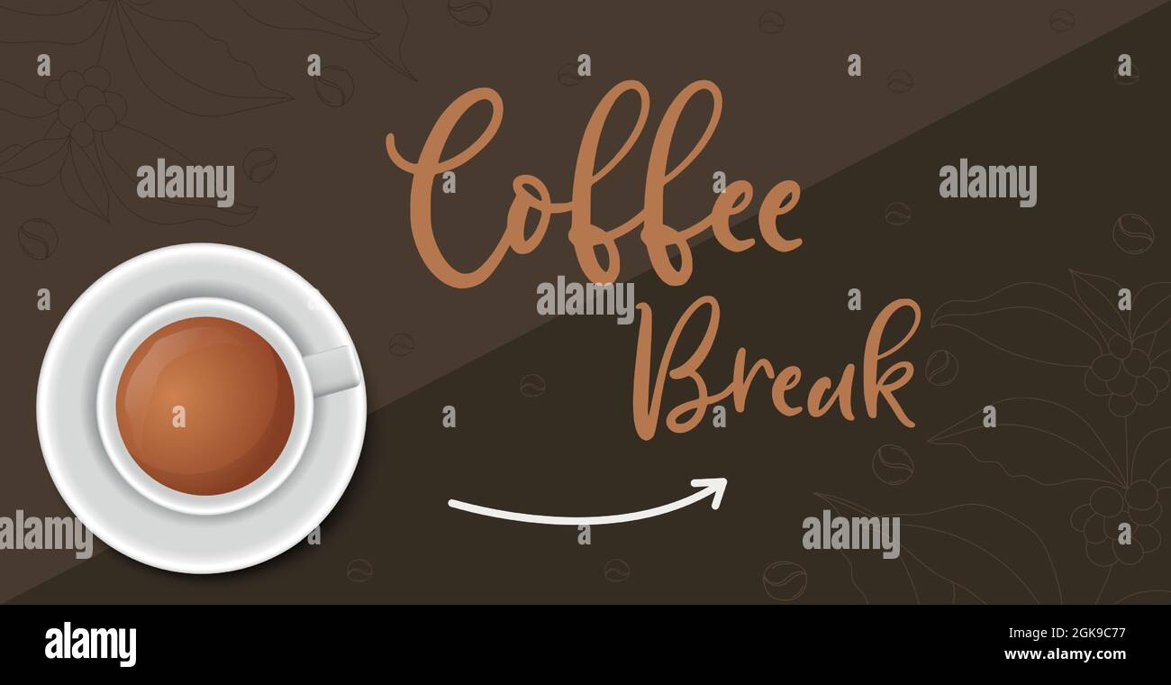 Coffee break, stylish coffee dark background - Vector illustration ...