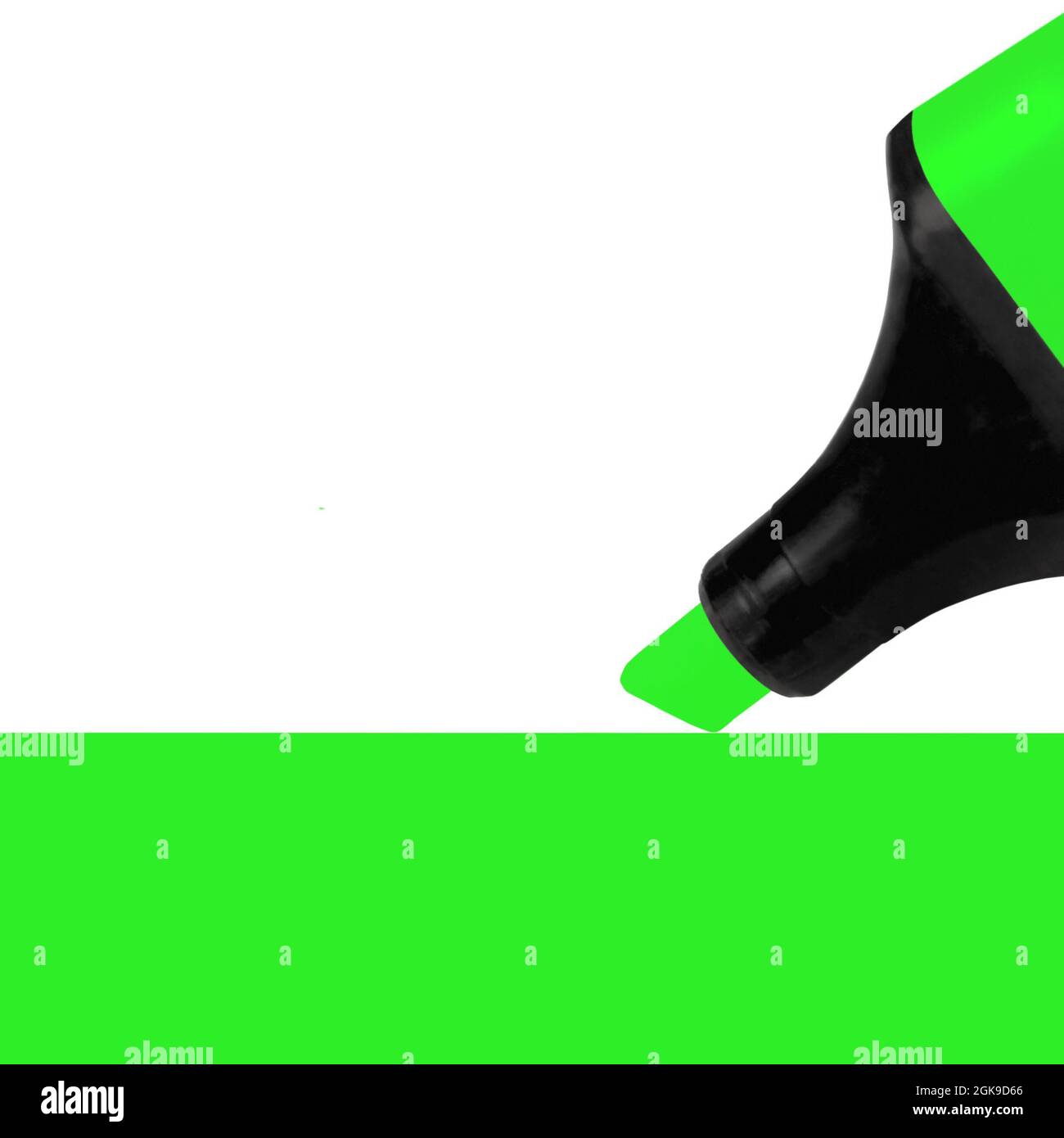 Bright electric fluorescent neon green felt tip pen marker highlighter ...