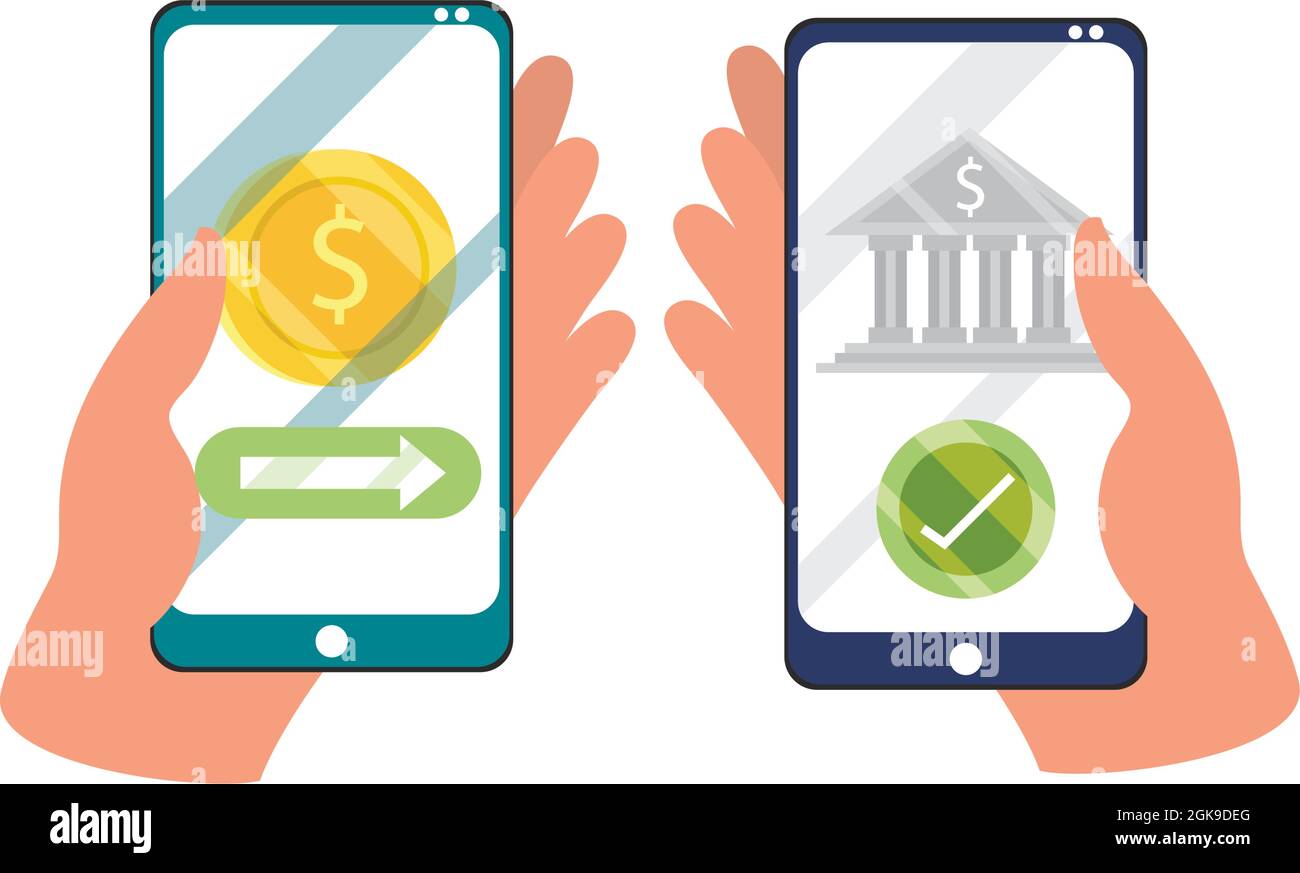 mobile phones and transfering money Stock Vector Image & Art - Alamy
