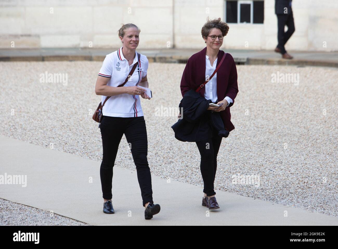 French silver medalist in fencing Astrid Guyart arrives prior to the ...