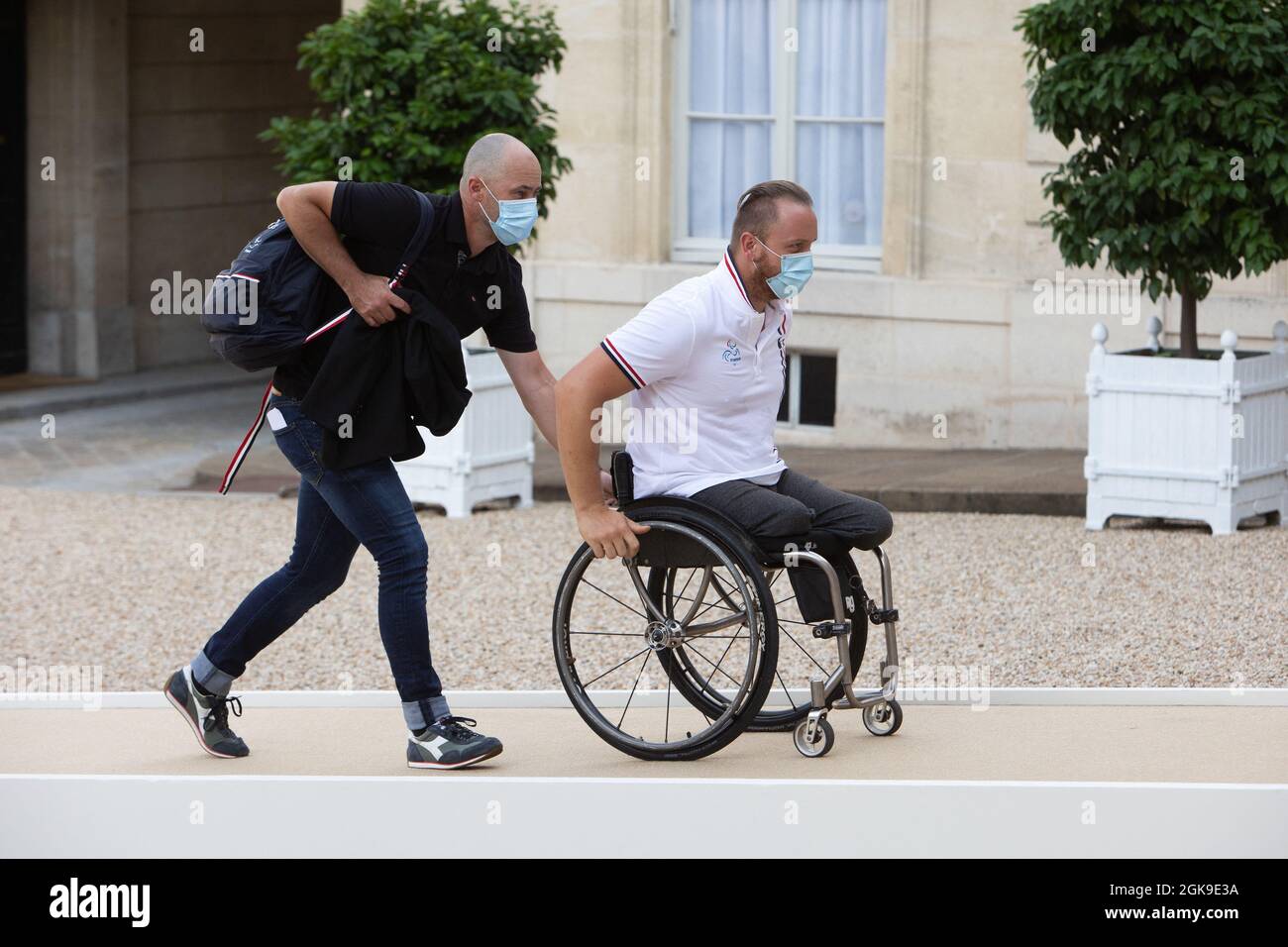 French paraolympic athlete Nicolas Peifer arrives prior to the ceremony ...