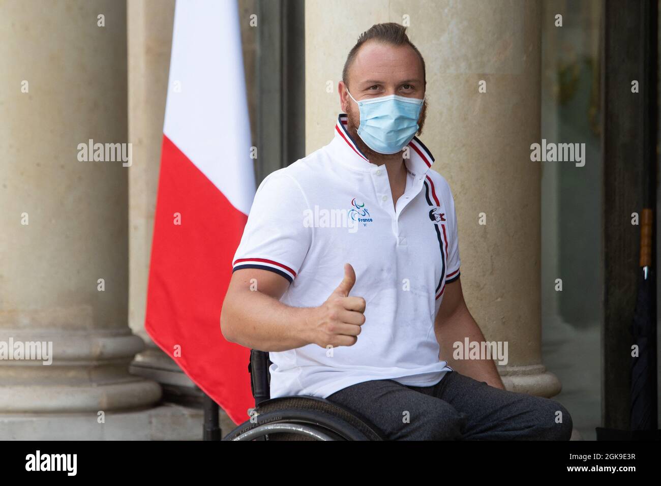 French paraolympic athlete Nicolas Peifer arrives prior to the ceremony ...