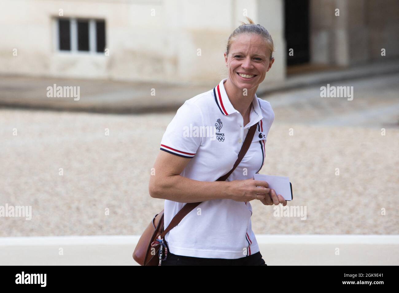 French silver medalist in fencing Astrid Guyart arrives prior to the ...