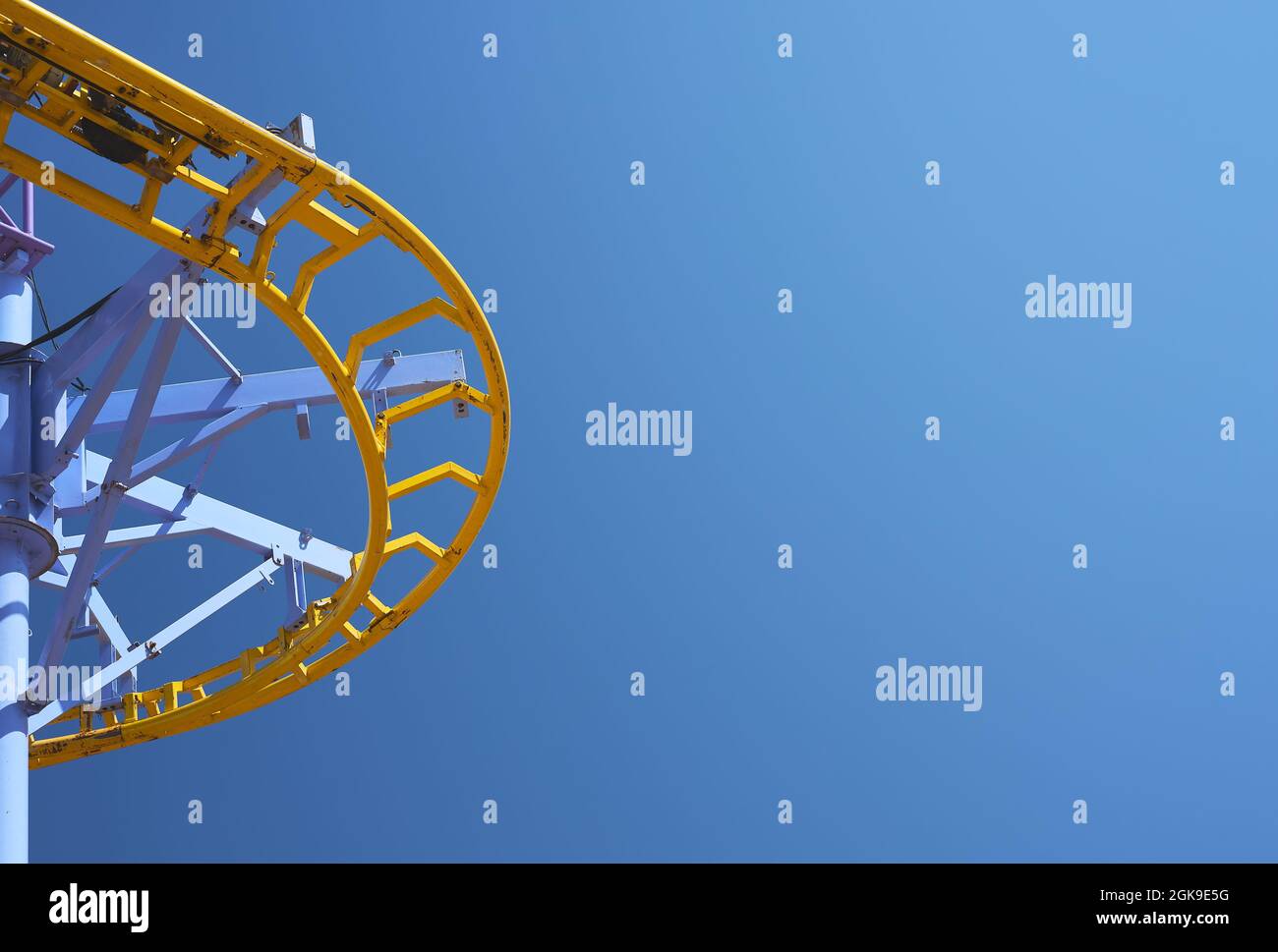 detail of the structure of a roller coaster in an amusement park Stock ...
