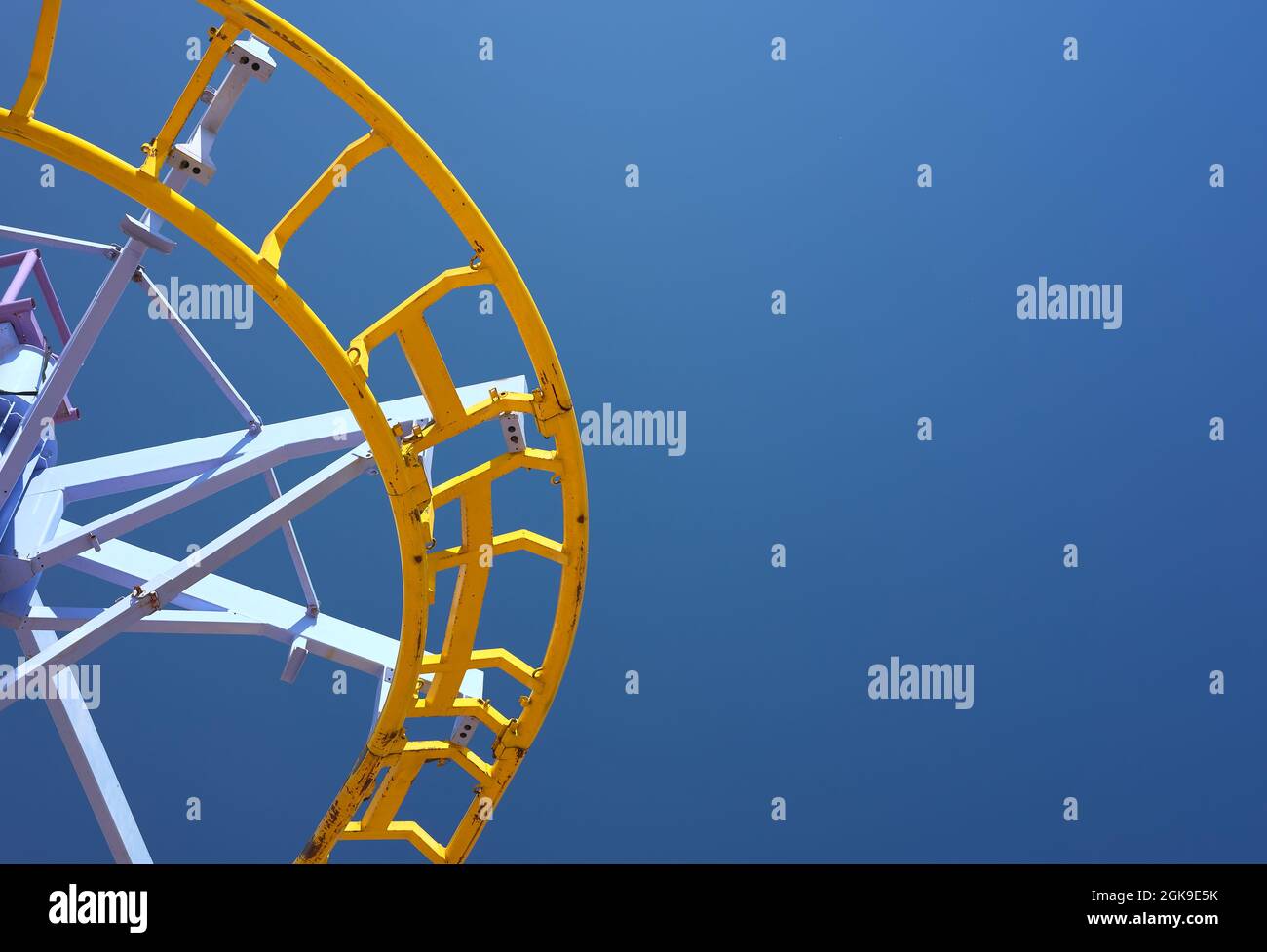 detail of the structure of a roller coaster in an amusement park Stock ...