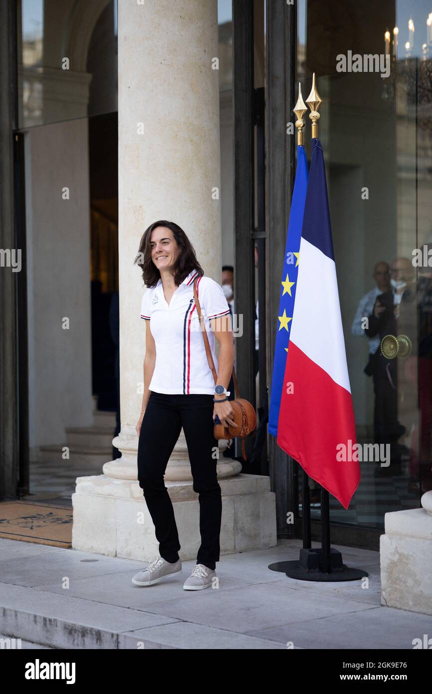 French Bronze medalist Margot Boulet arrives prior to the ceremony in ...