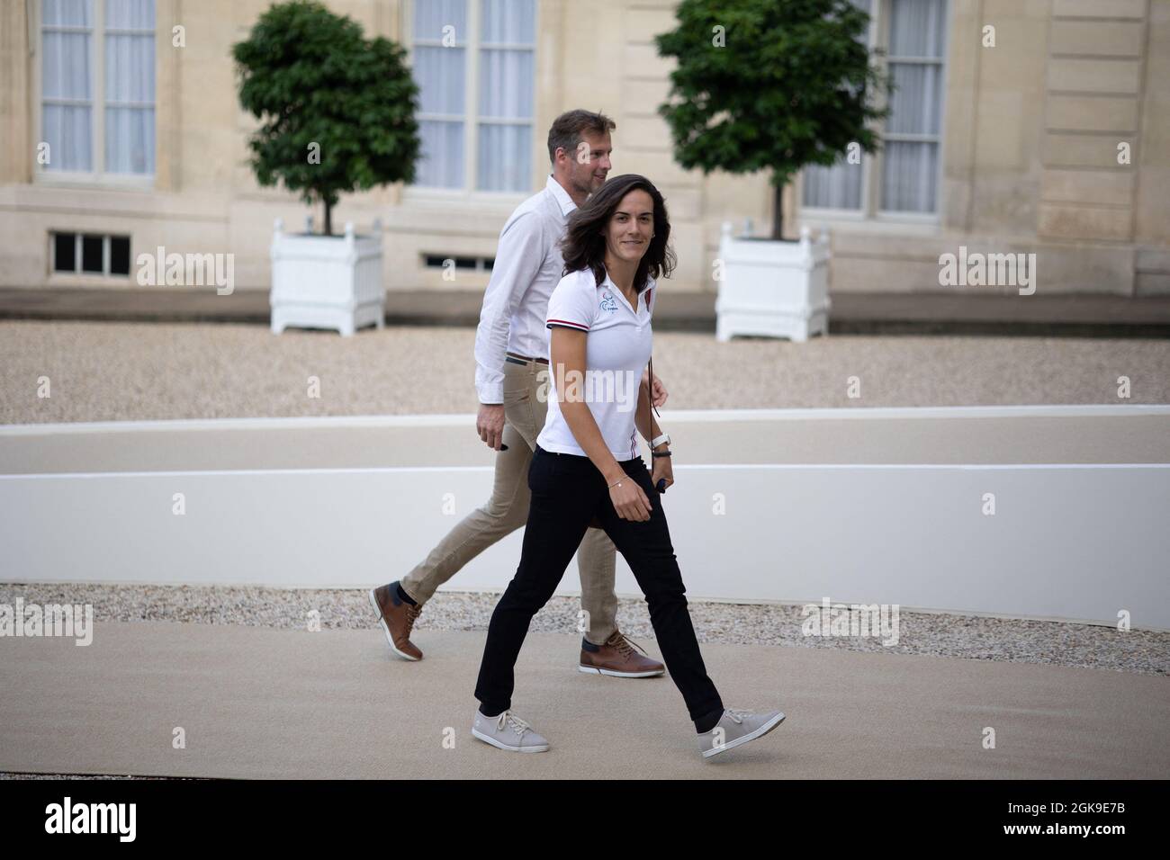 French Bronze medalist Margot Boulet arrives prior to the ceremony in ...