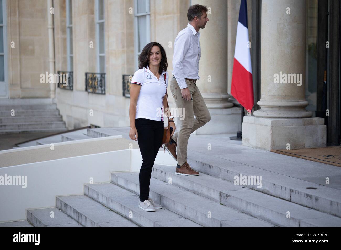 French Bronze medalist Margot Boulet arrives prior to the ceremony in ...