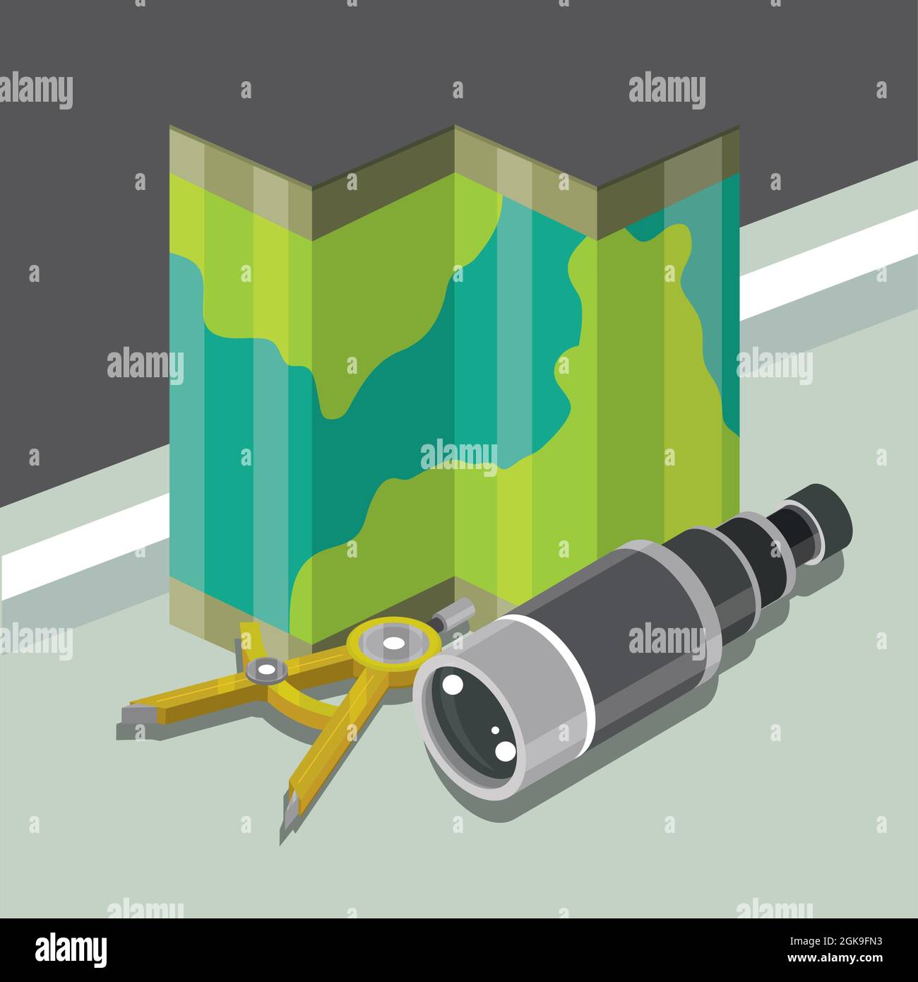 map telescope and compass Stock Vector Image & Art - Alamy
