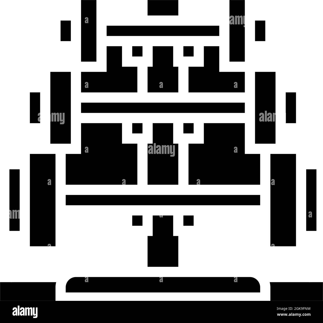 barbell rack glyph icon vector illustration Stock Vector Image & Art ...