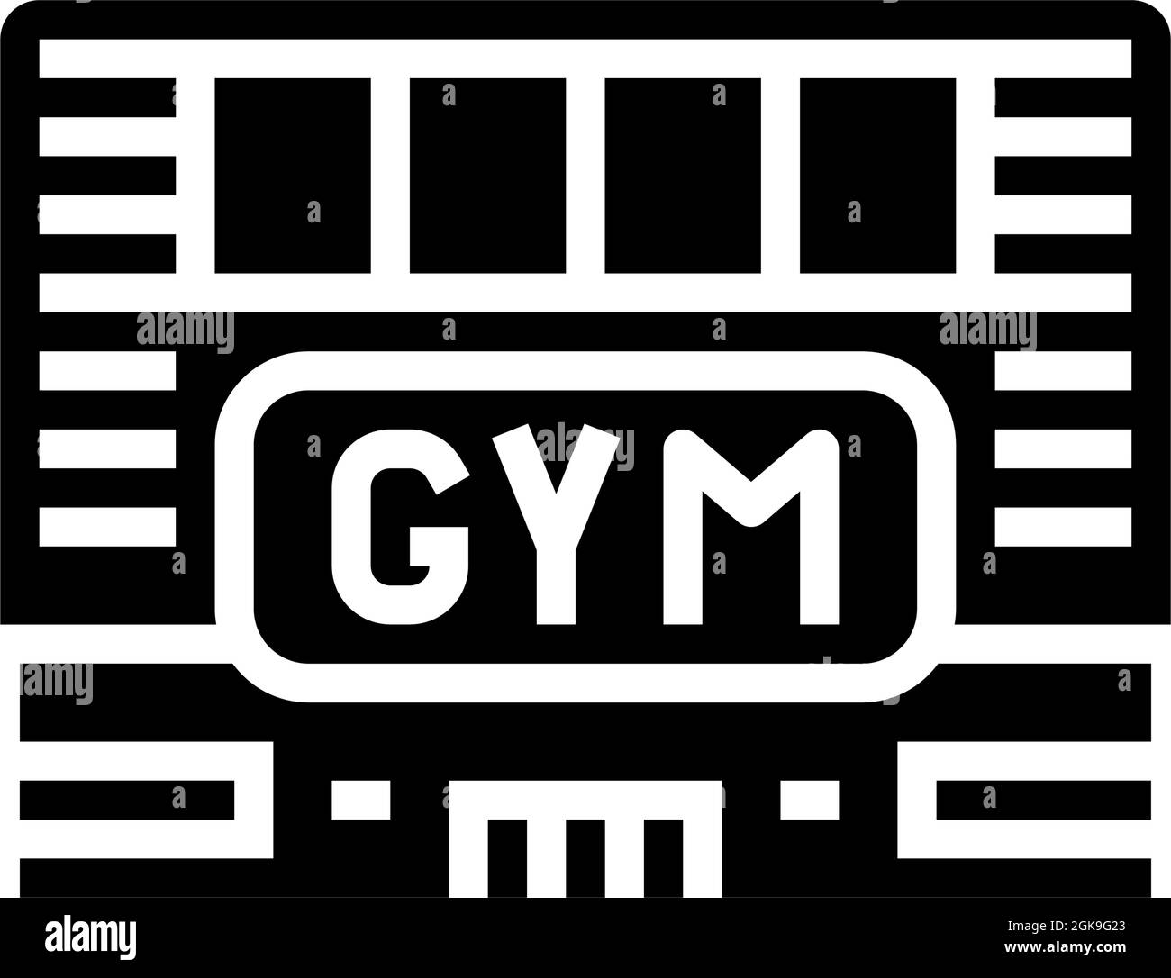 gym building glyph icon vector illustration Stock Vector Image & Art ...