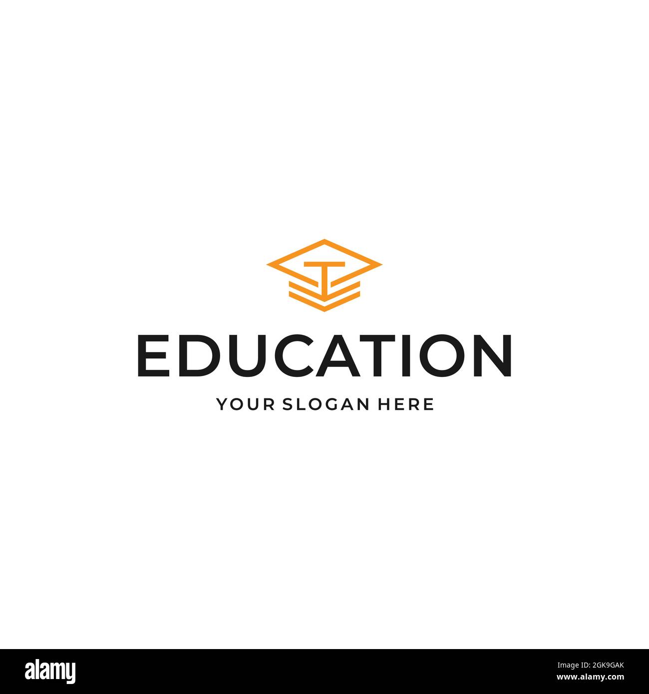 minimalist univesity graduation hat logo design Stock Vector Image ...