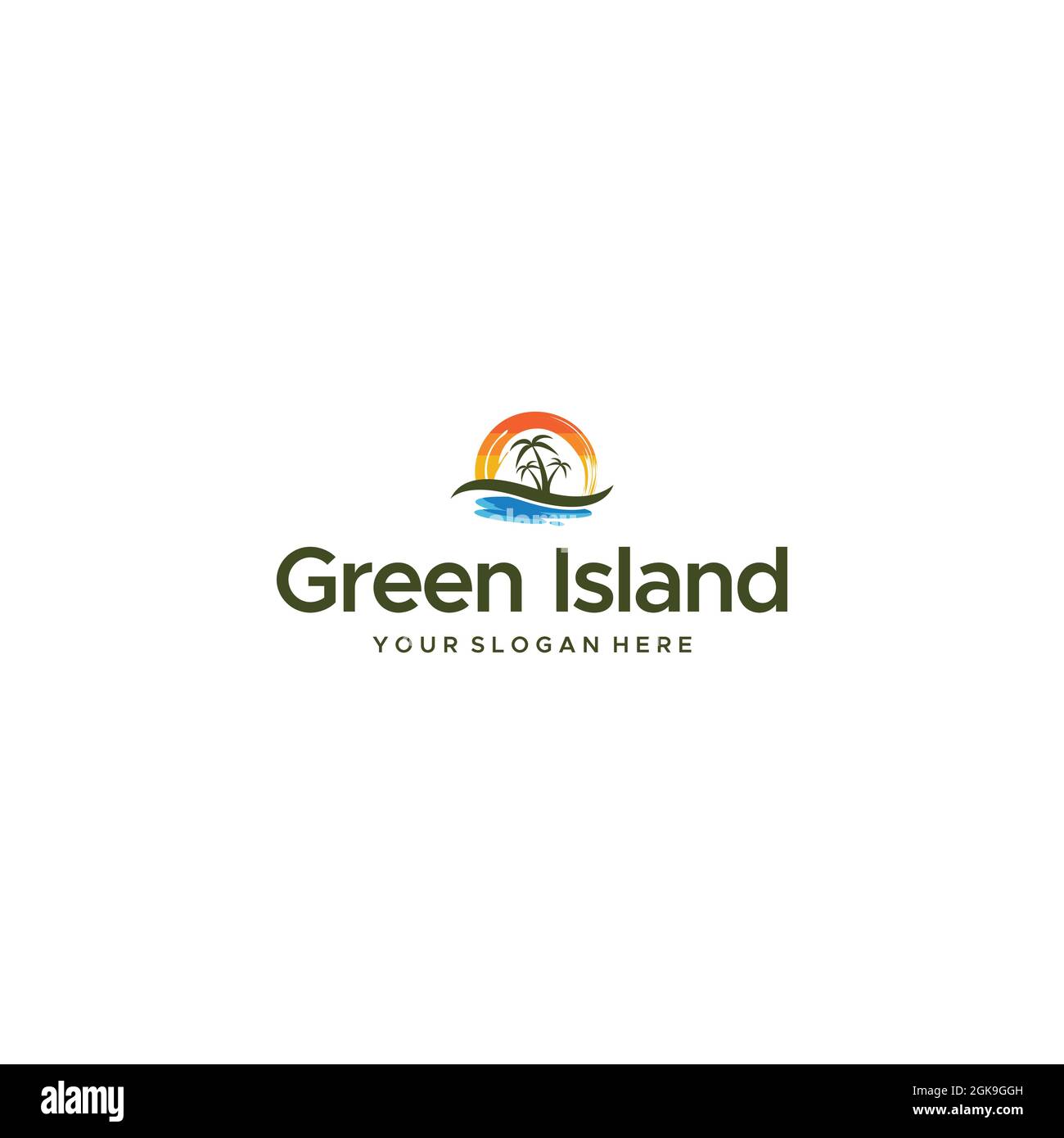 Modern island logo hi-res stock photography and images - Alamy