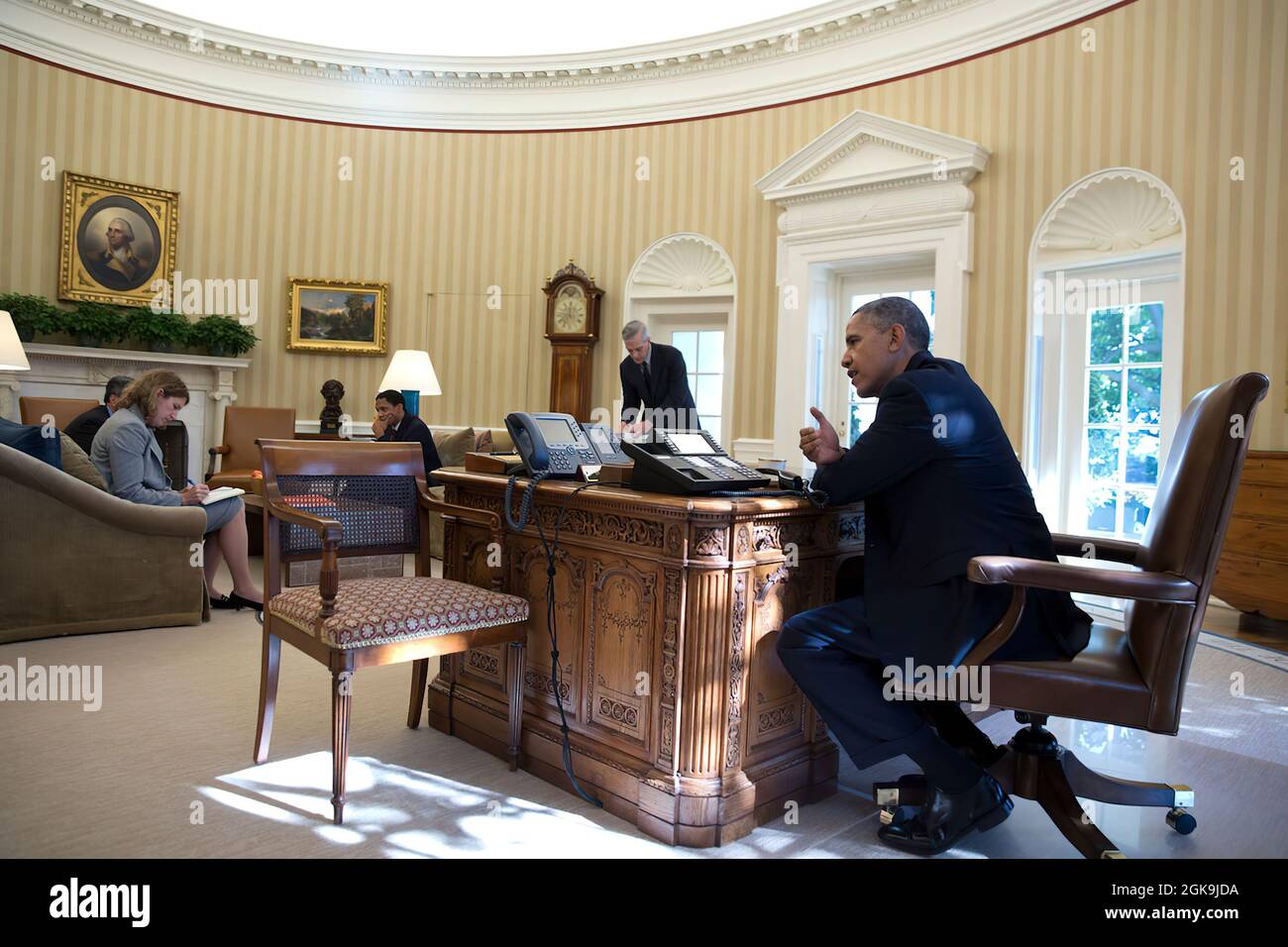 Oct. 25, 2013"The President uses his speaker phone during a ...