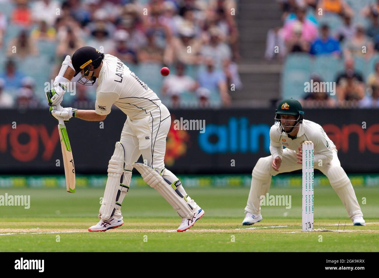 Tom Latham of New Zealand bats during day three. Credit: Dave Hewison ...