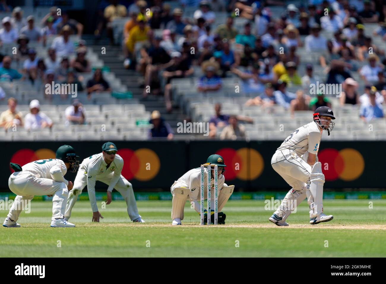 Henry Nicholls of New Zealand bats during day four. Credit: Dave ...