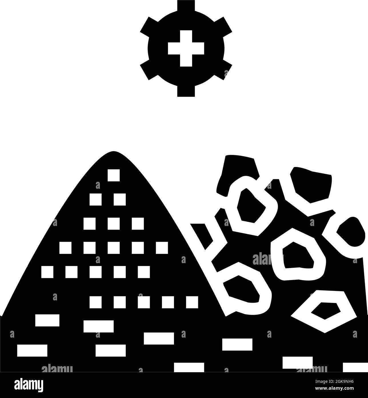 mining processing glyph icon vector illustration Stock Vector Image ...