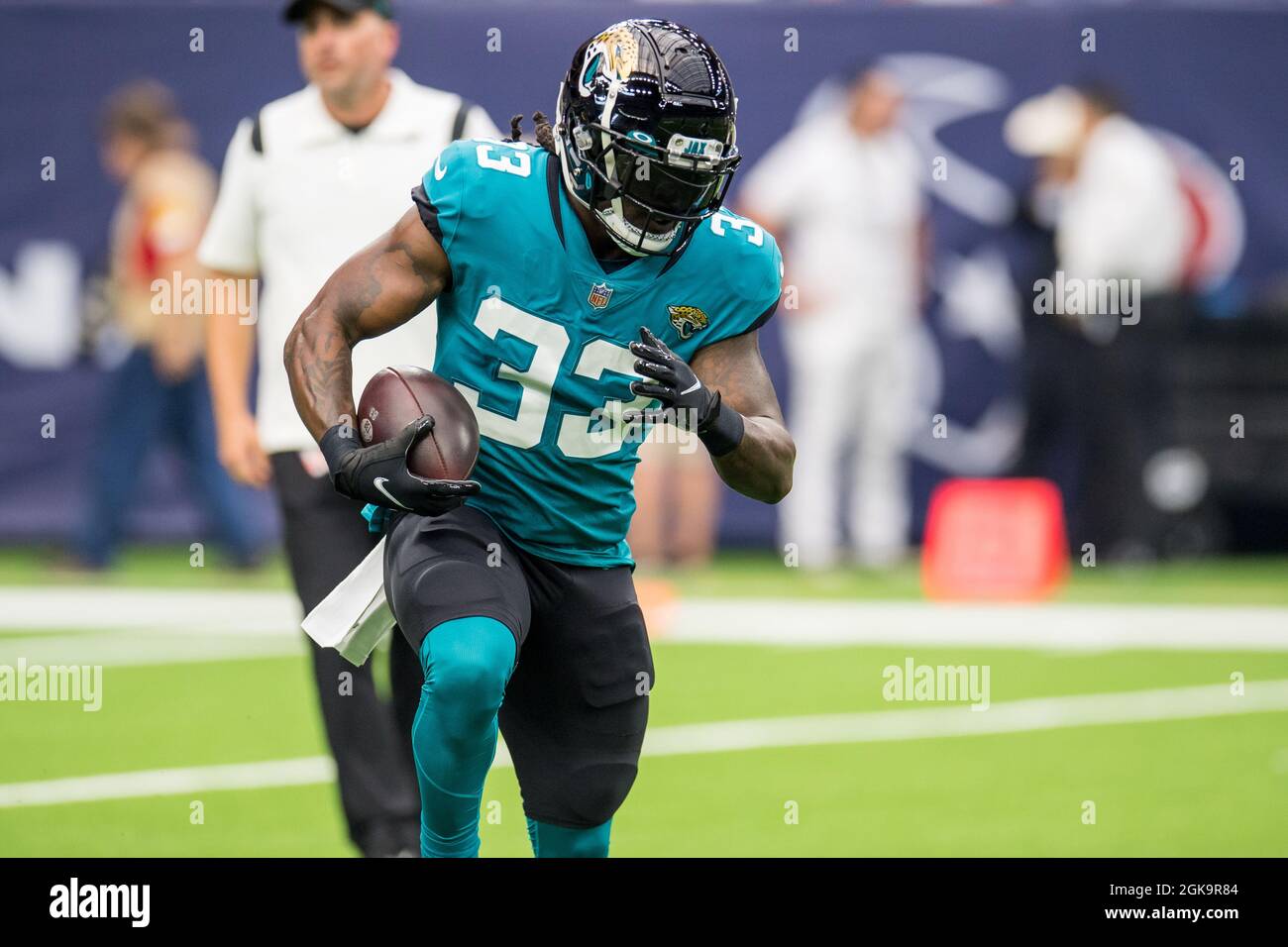 Houston, TX, USA. 12th Sep, 2021. Jacksonville Jaguars running back ...